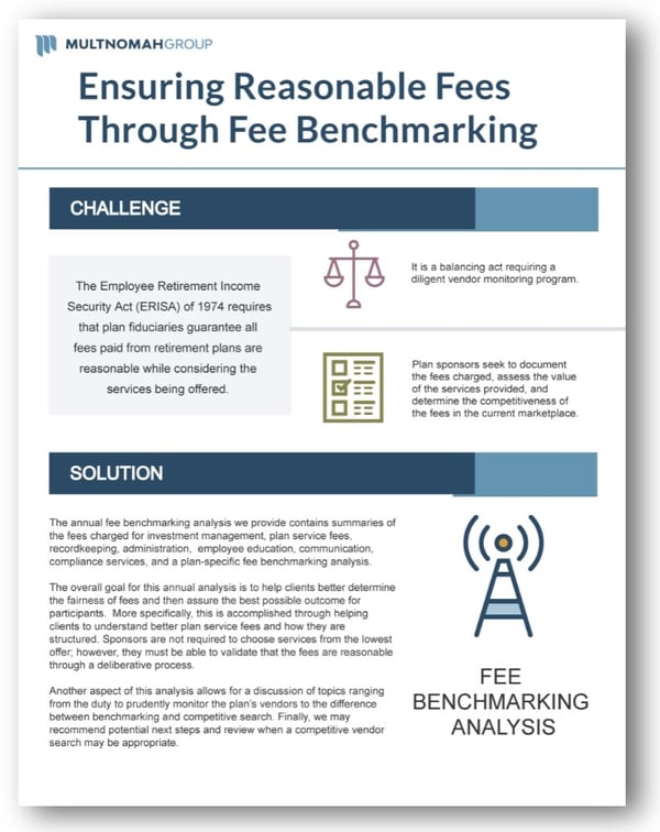 Retirement Plan Fee Benchmarking Case Study